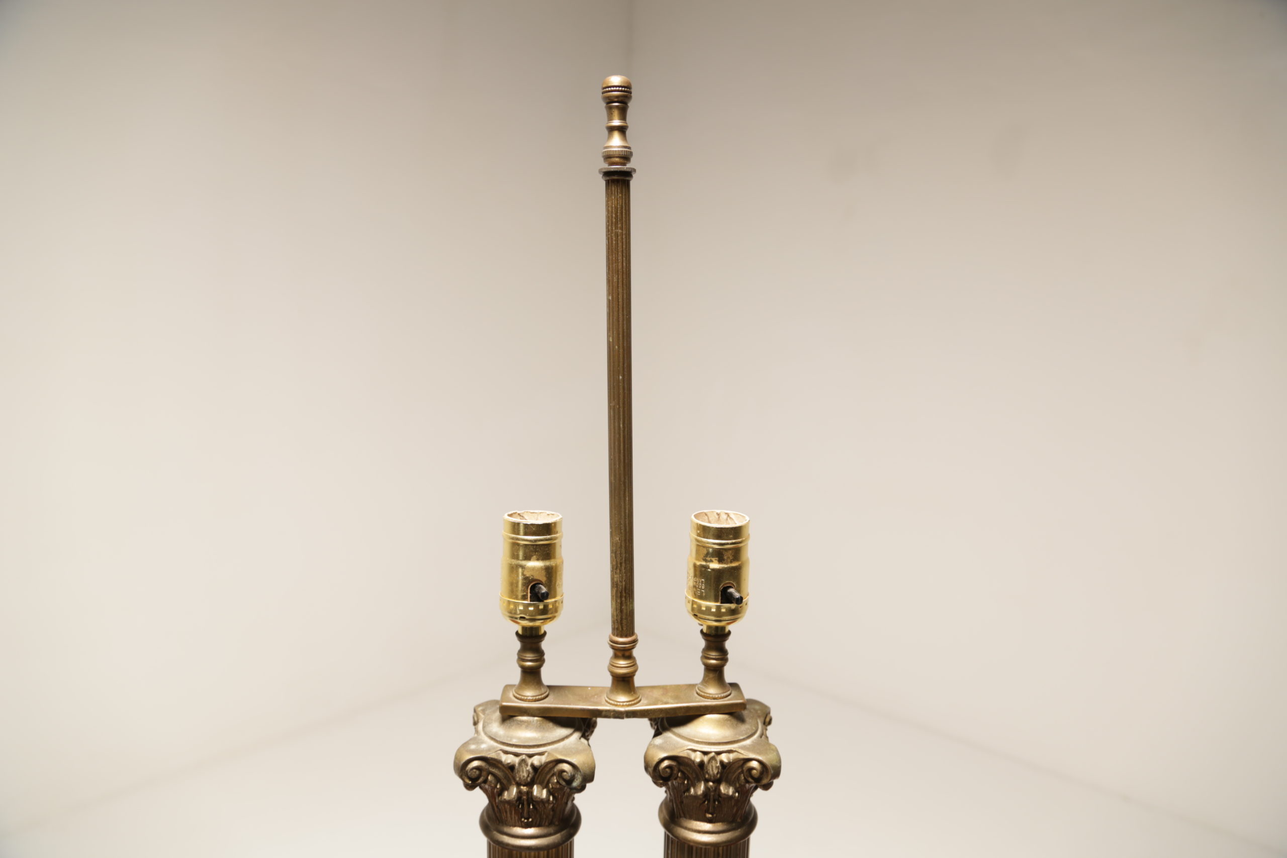 Victorian Brass Double Column Library Table Lamps | The Vintage Hub